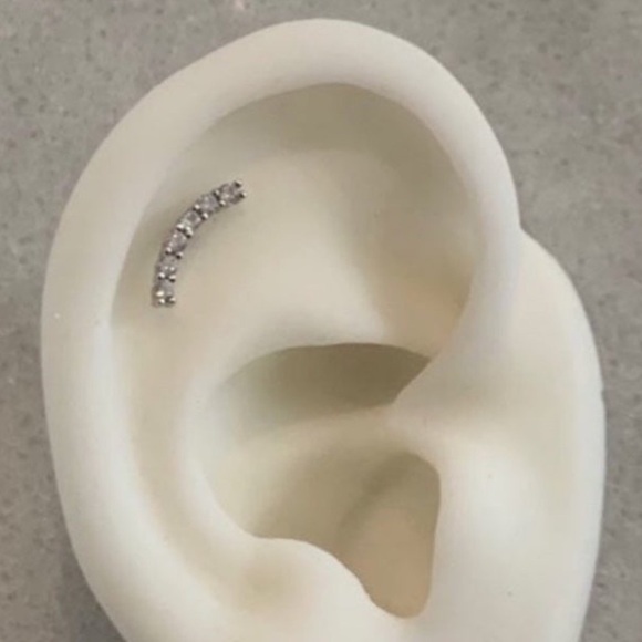 Modest Lu | Jewelry | Sterling Silver Crystal Arch Cartilage Earring ...